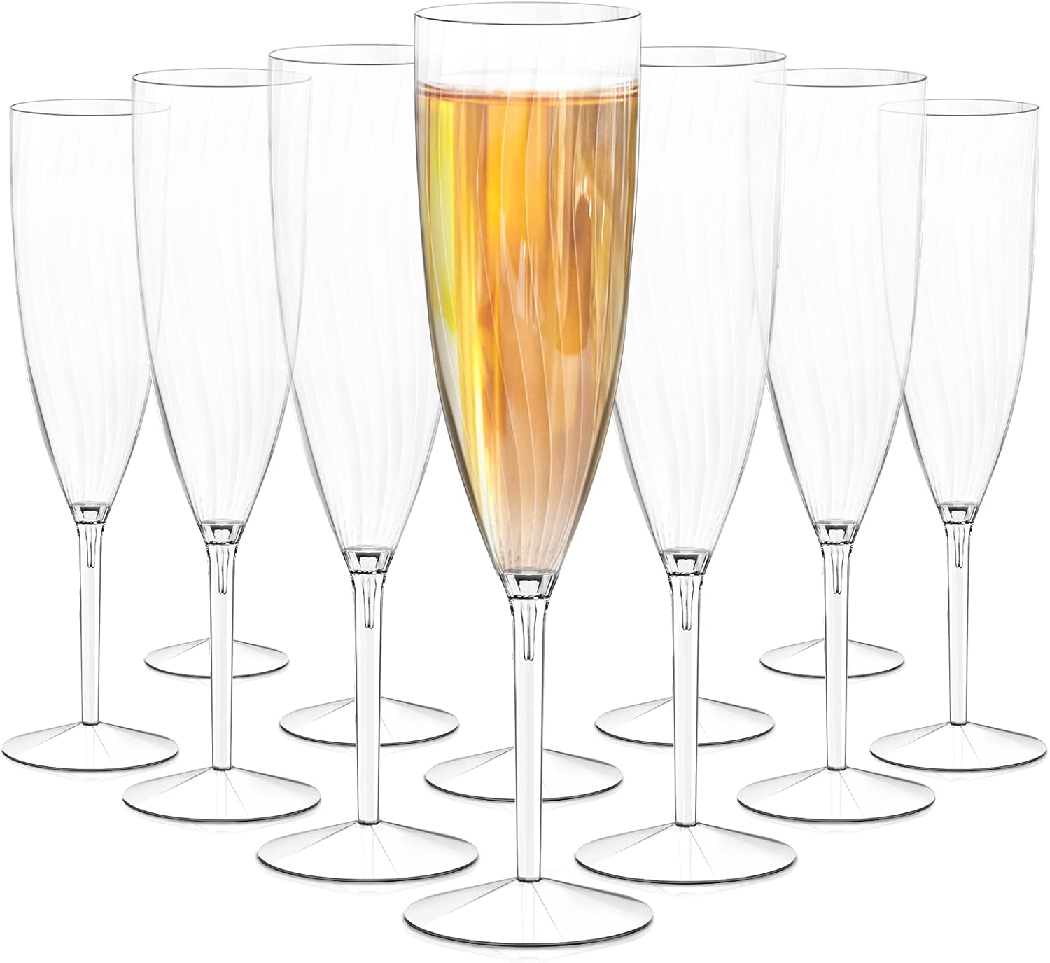 Amazon.com: Zonbaizey Plastic Champagne Flutes Disposable - 12 PCS ...