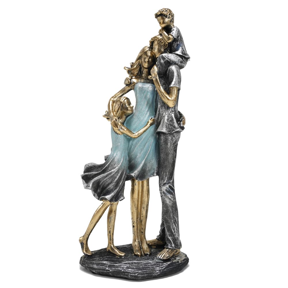 Amazon.com: Cissiessie Family of 4 Figurines, Parents and Kids Statues ...