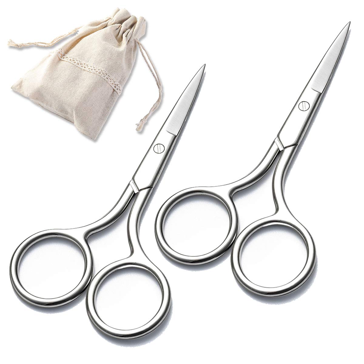 Small Brow Scissors - 2 Pack Little Sharp Precise Detail Snips for ...