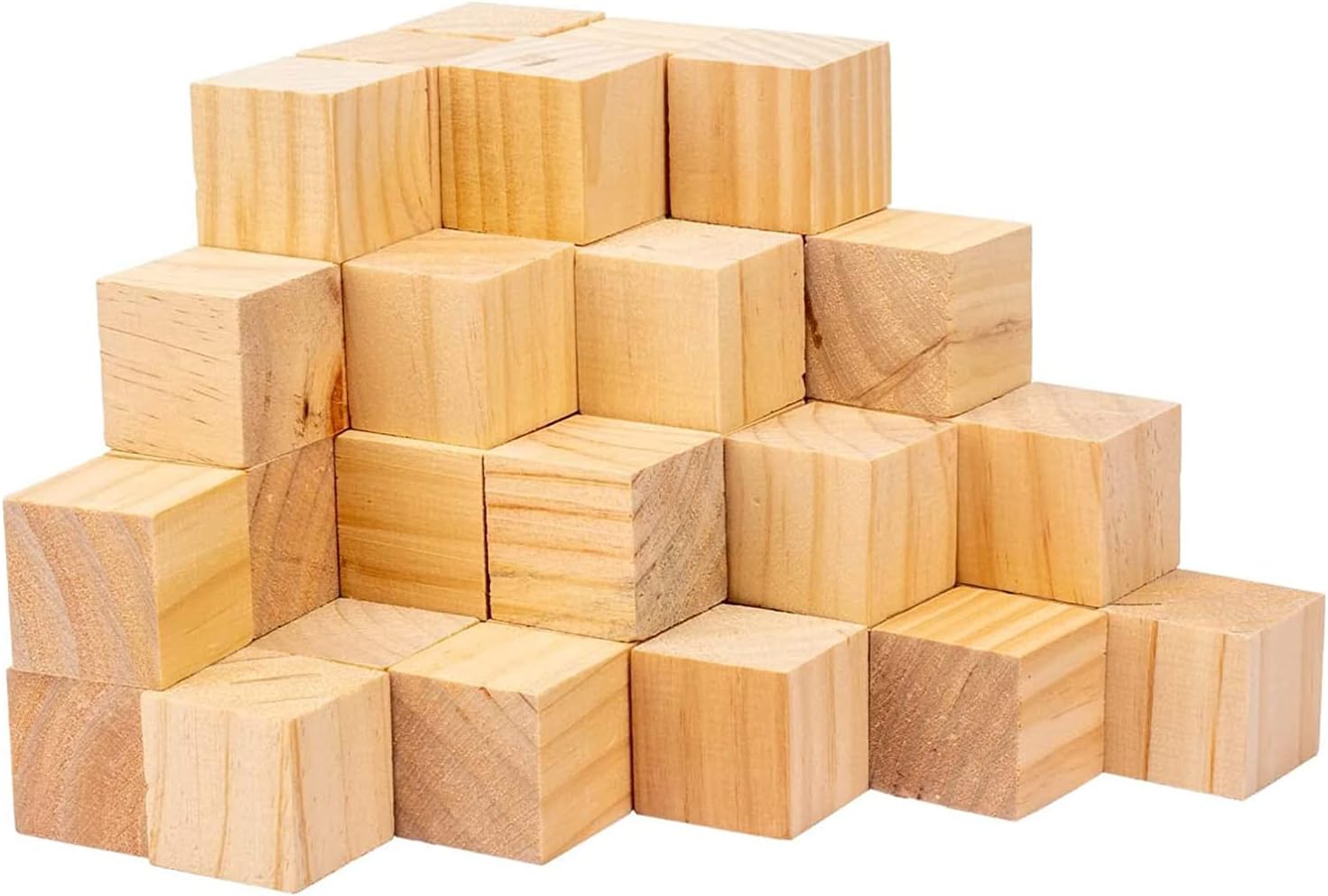Amazon.com: 50 Pack 1.5 Inches Unfinished Wood Cubes Blocks - Natural ...