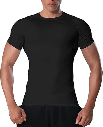 Amazon.com: VanKee Men’s Compression Shirt Short Sleeve Athletic Top ...