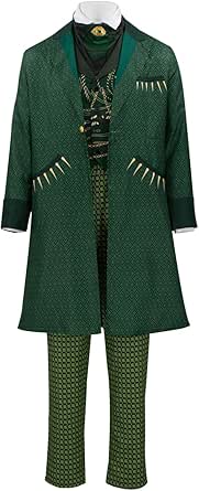 Amazon.com: Men’s Wizard Halloween Cosplay Costume Suit Deluxe Green ...