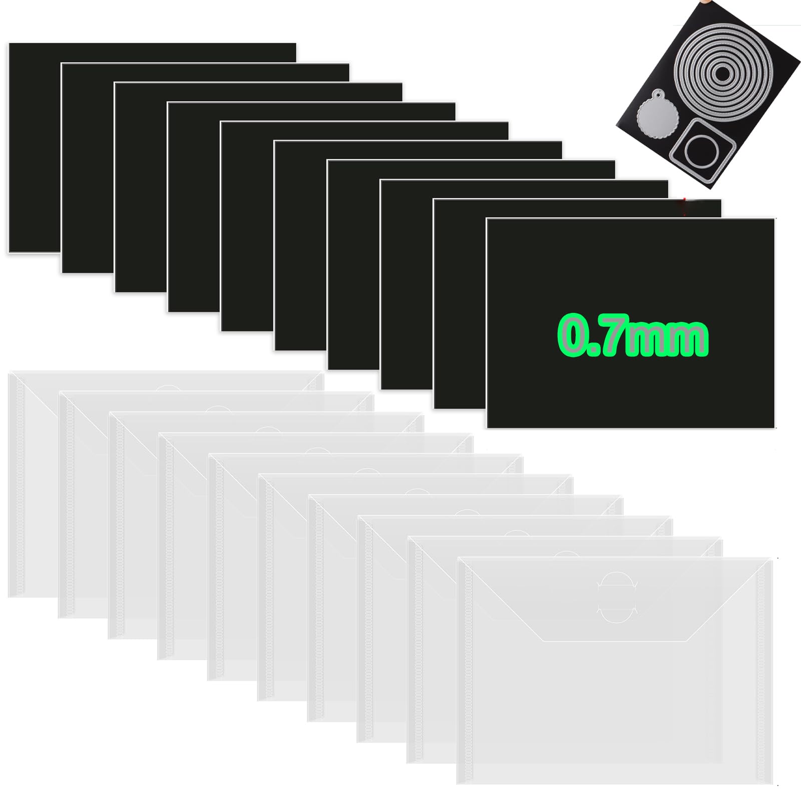Amazon.com: 20PCS Dies & Stamps Storage Pockets and Magnet Sheets,0.7mm ...