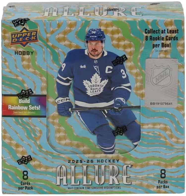 Amazon.com: 2025/26 Upper Deck Allure Hockey HOBBY box (8 pks/bx ...