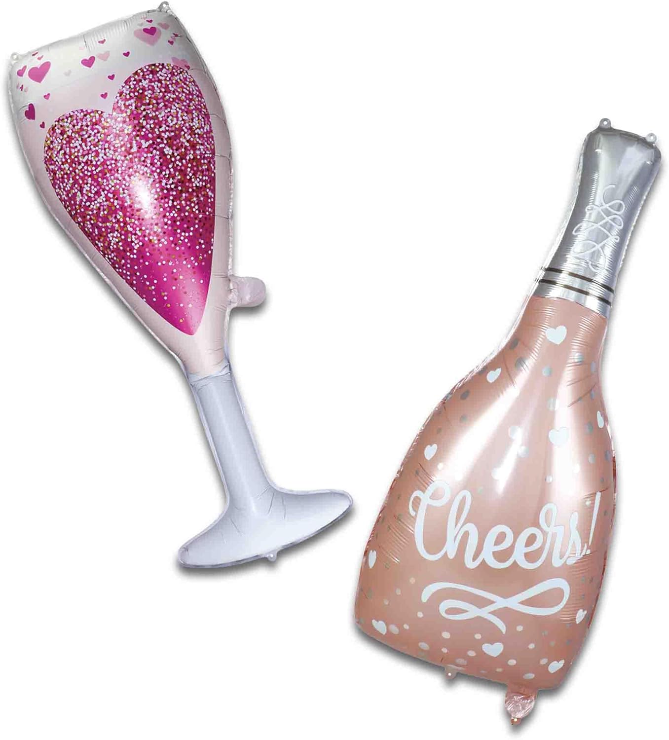 Amazon.com: Champagne Bottle and Goblet Balloon Set - Large Alcohol ...