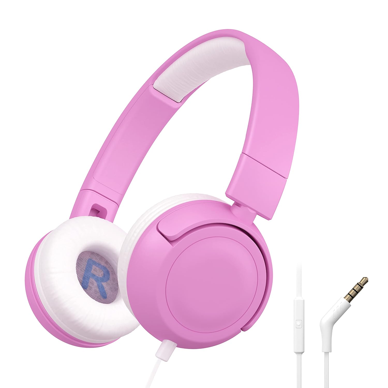 SHON Kids Folding Over Ear Wired Headphones - with Mic, Safe Volume ...