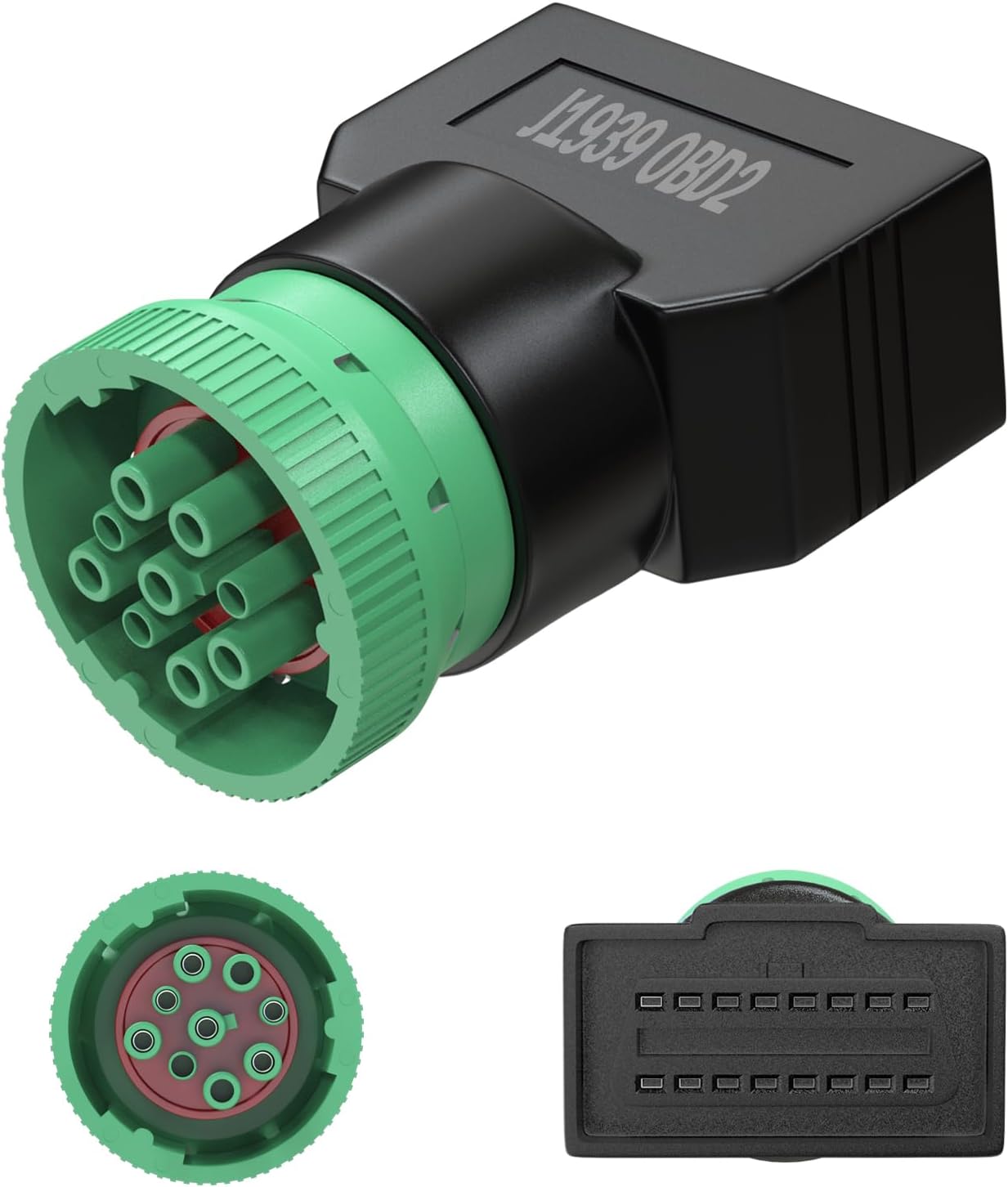 Amazon.com: J1939 9 pin to OBD2 Adapter,9pin J1939 Male to OBD2 16pin ...