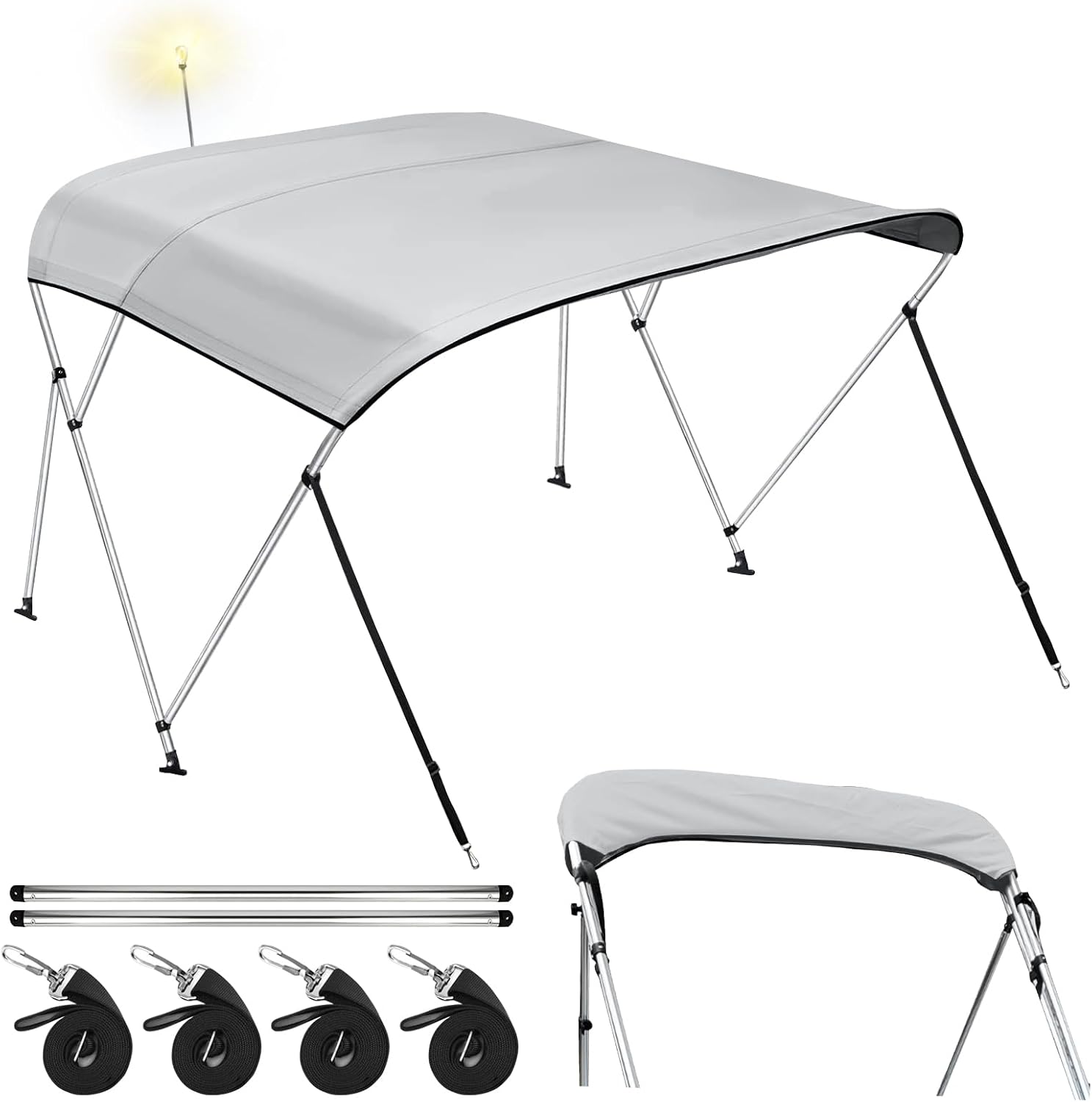 Amazon.com : Fuprosico Bimini Top, 3 Bow Bimini Tops for Boat Canopy ...