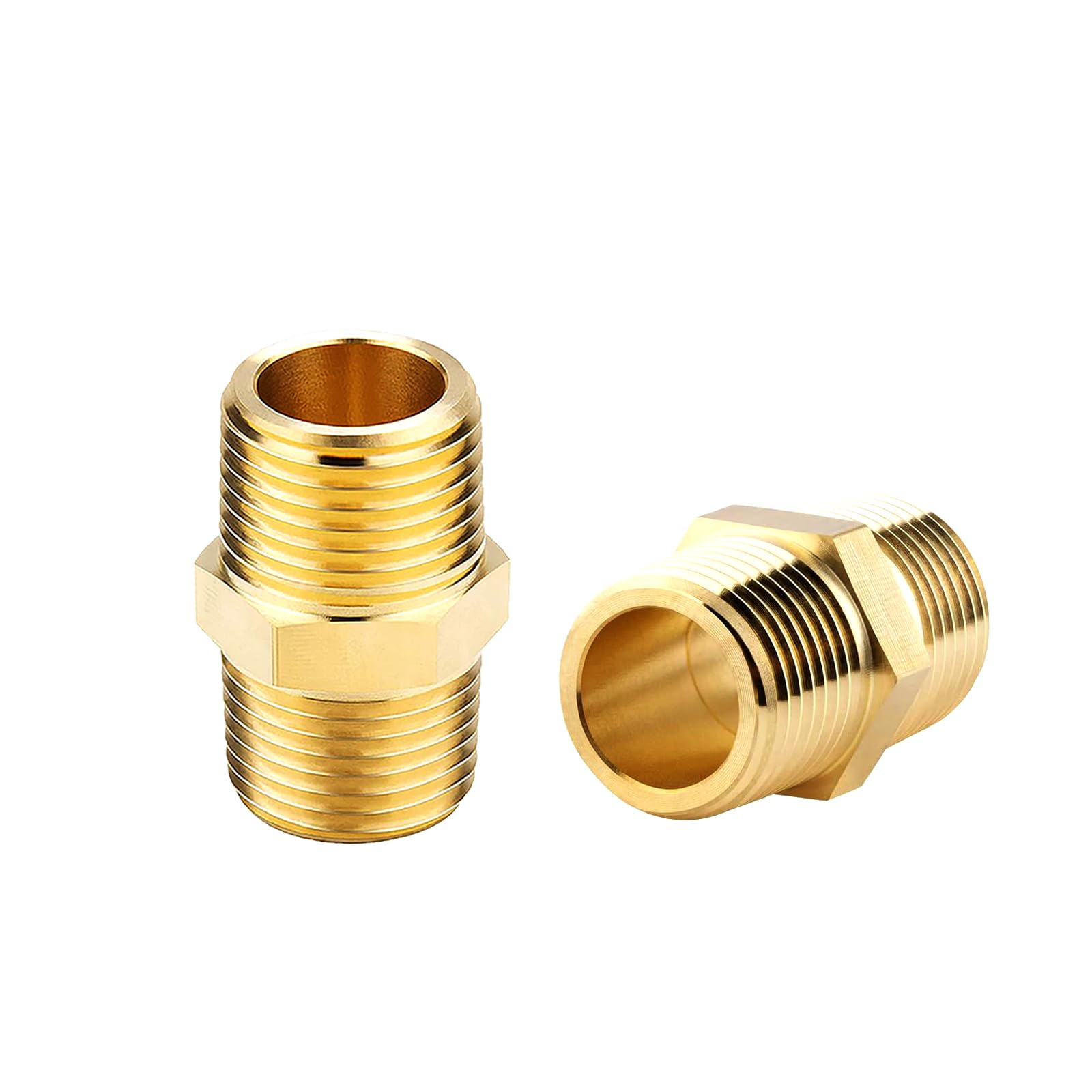 Amazon.com: Quirkmyn 2PCS Hex Brass Nipple 1/2" NPT Male X 1/2" NPT ...