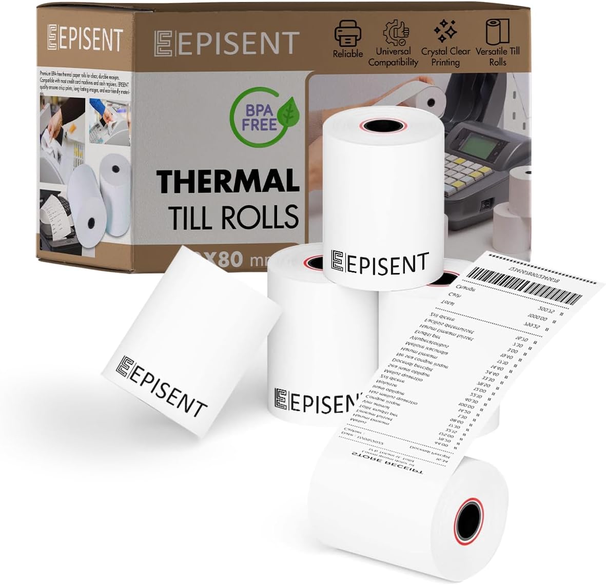 Double Dragon, 80 x 80 mm Premium Thermal Paper Till Receipt Roll for ...