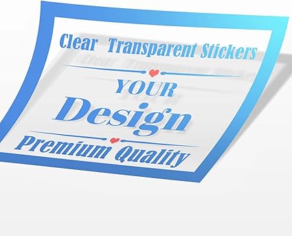 Amazon.com : Inshoney 100 or 200 pcs Custom Clear Transparent Stickers ...
