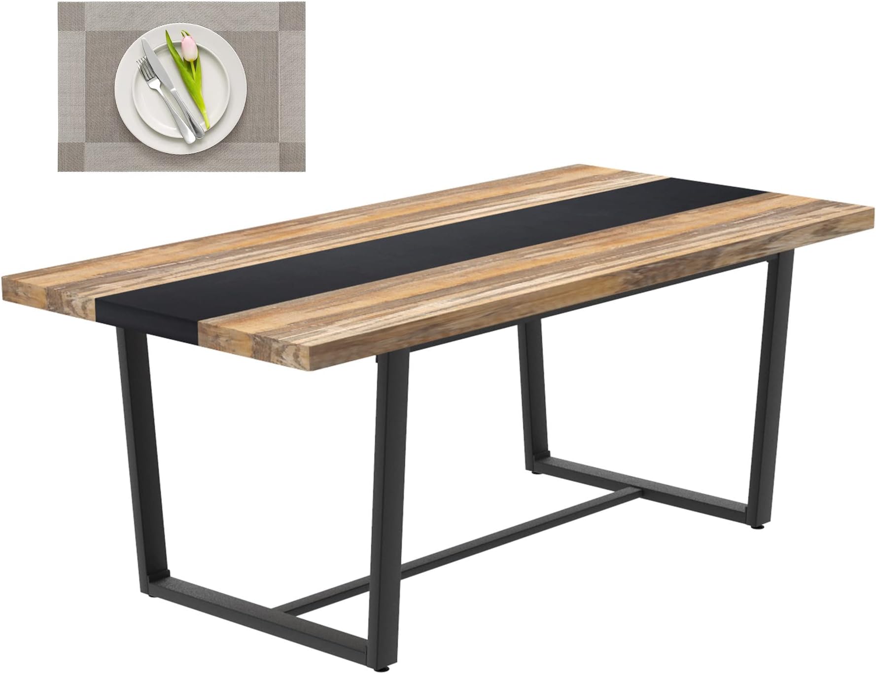 Amazon.com - Alpine Furniture Newberry Rustic Dining Table with ...