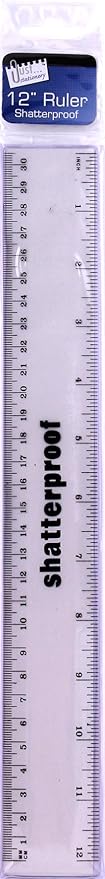 Just Stationery 6072/72 12 inch plastic Shatterproof Ruler : Amazon.co ...