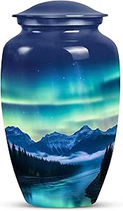 Amazon.com: KARYLIZ Aurora Borealis Cremation Urn Blue Urn - Cute Urns ...