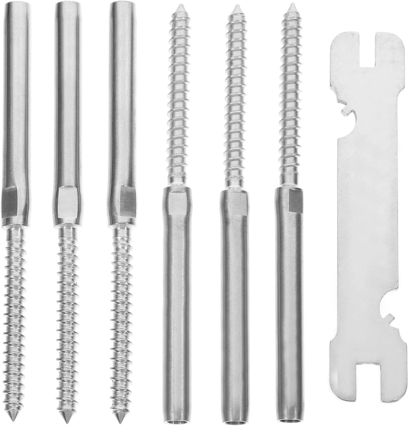 3 Pairs Left and Right Threaded Rod Deck Cable Railing Deck Railing Kit ...