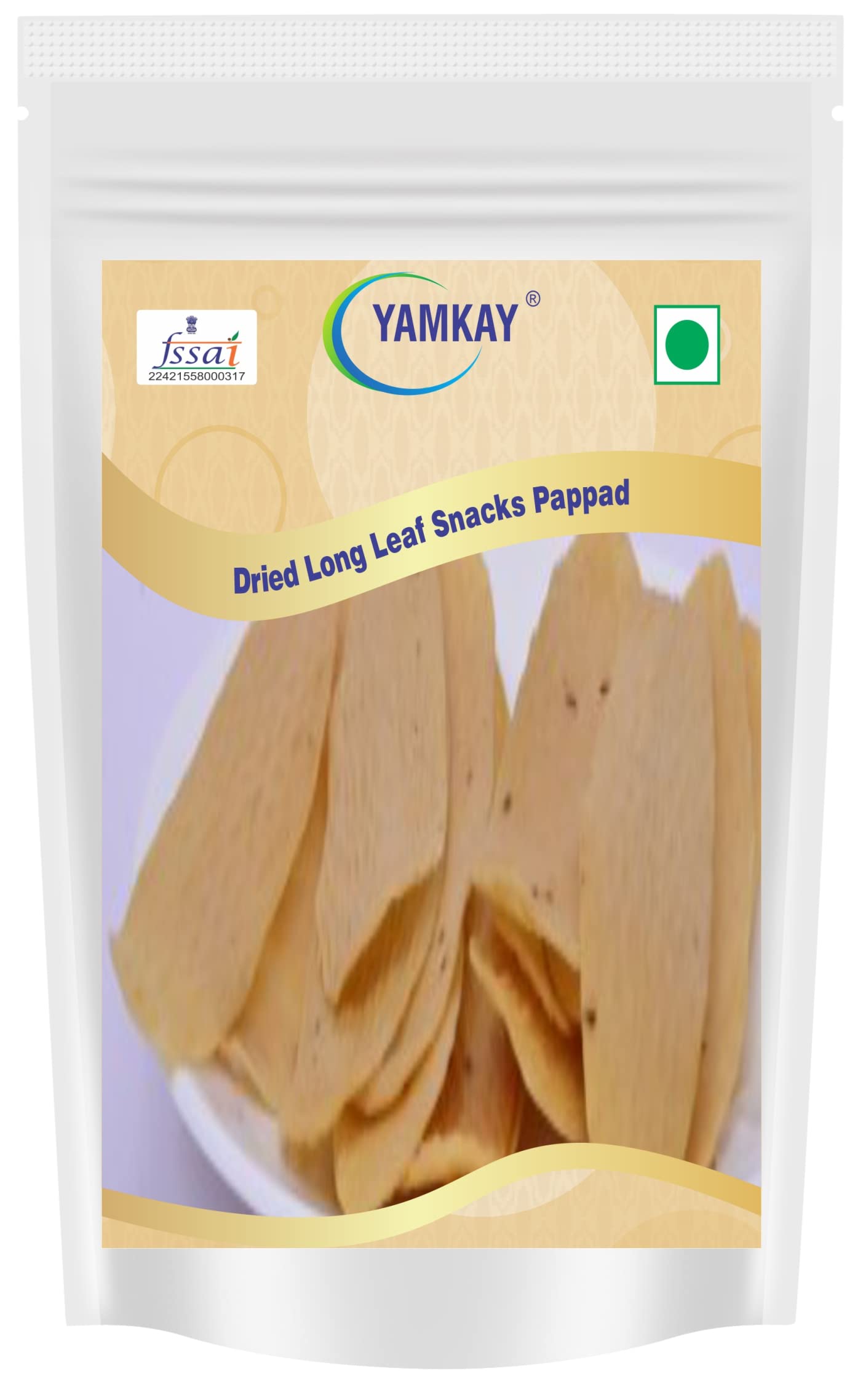 Buy Yamkay Homemade Dried Long Leaf Snacks Papad/Pappad/Papadum/Appalam ...
