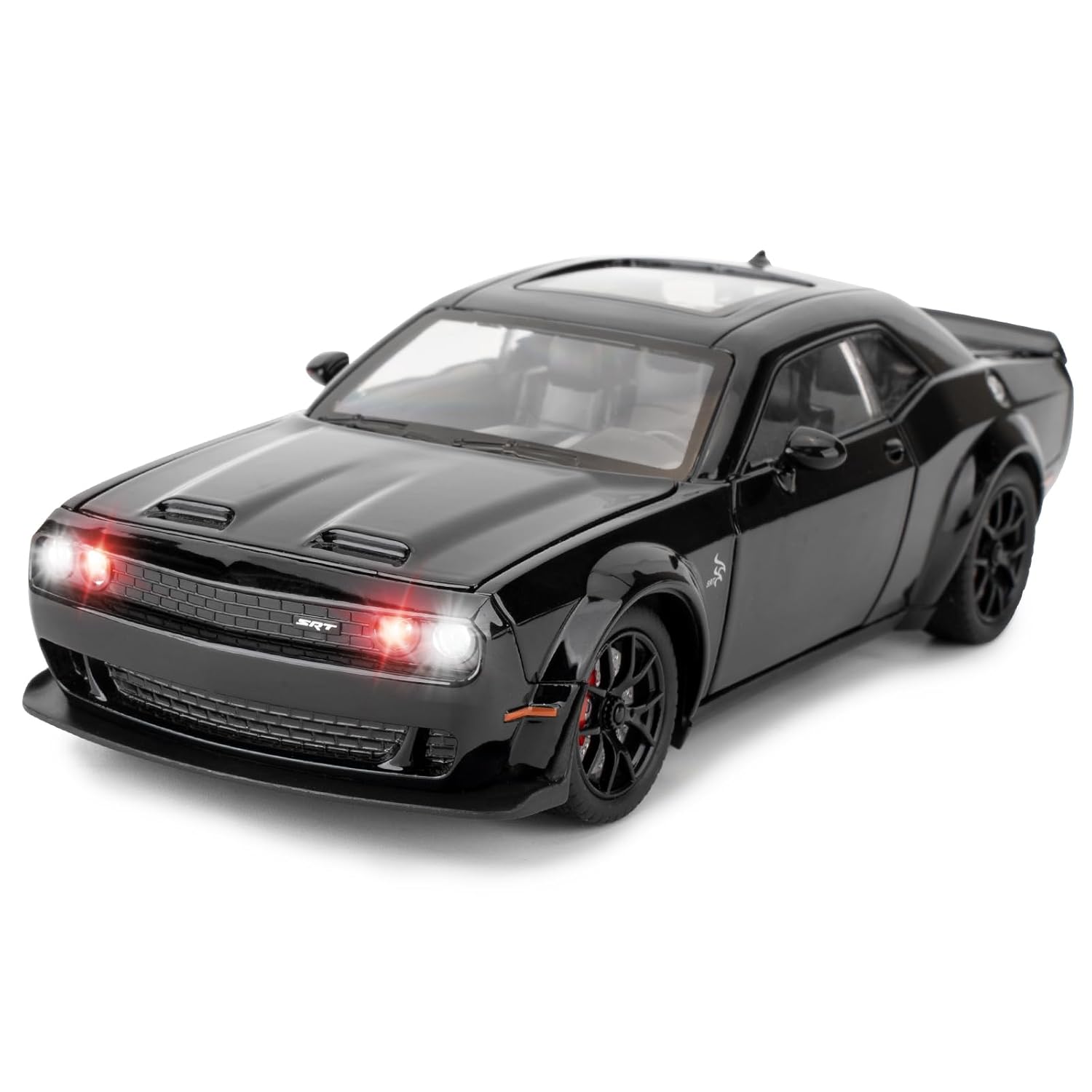 BDTCTK Dodge Challenger Hellcat Model Car, Zinc Alloy Pull Back Toy car ...