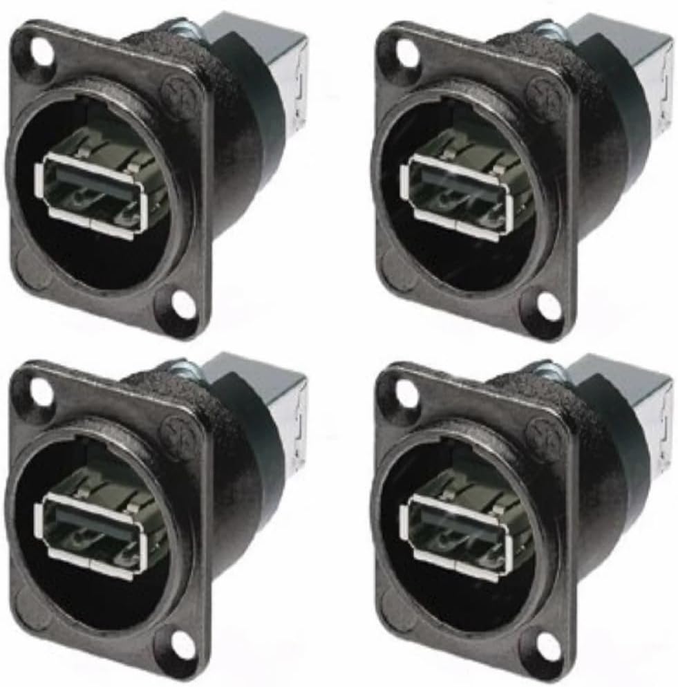 Amazon.com: (4 Pack) Neutrik NAUSB-W-B Panel Mount Reversible USB ...