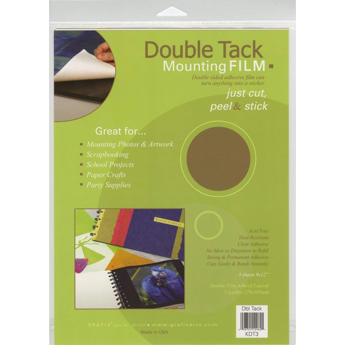 Amazon.com: Grafix Double Tack Mounting film 9inX12in 3/Pkg