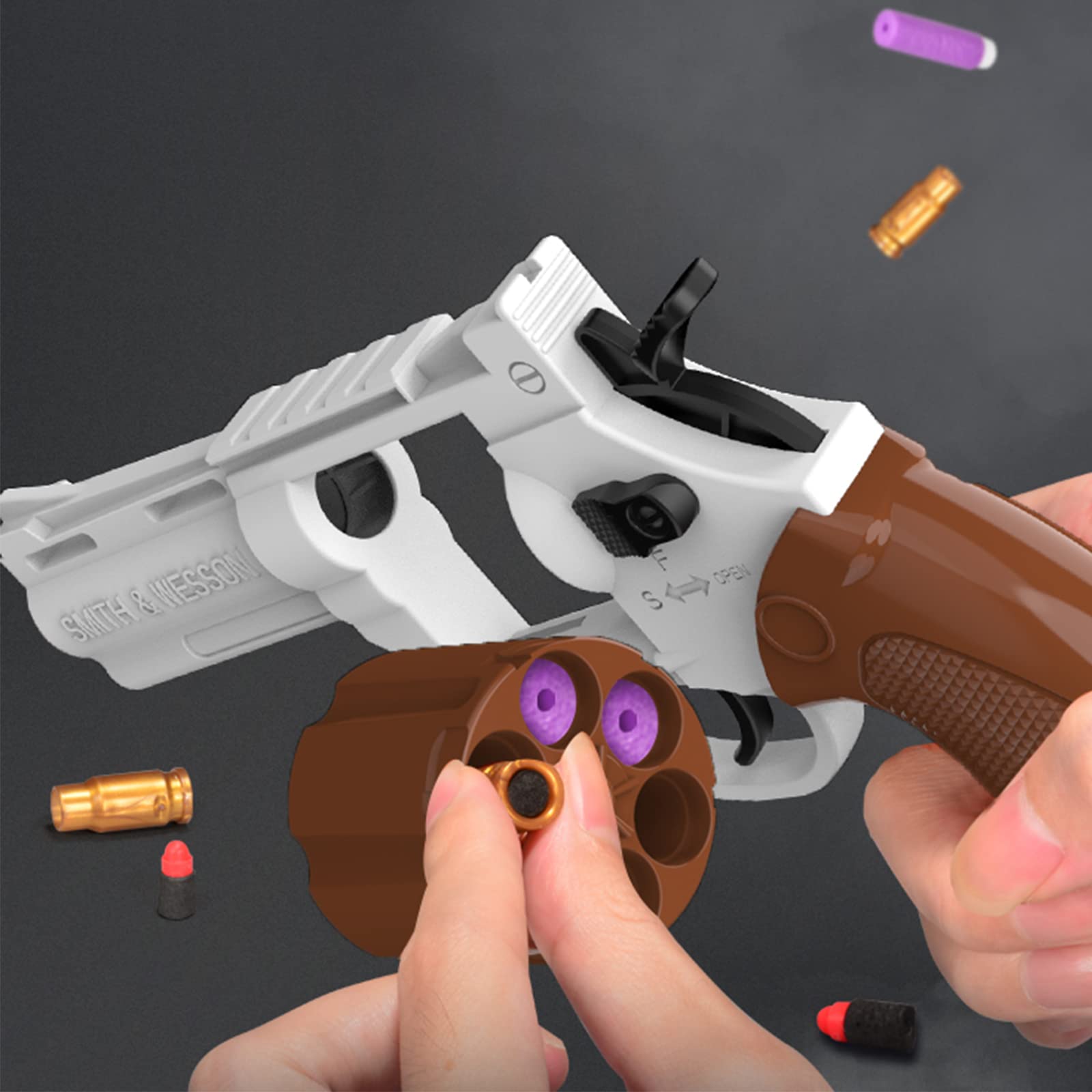 Soft Bullet Revolver Toy Gun, Shooting Target Battle, simulates Real ...