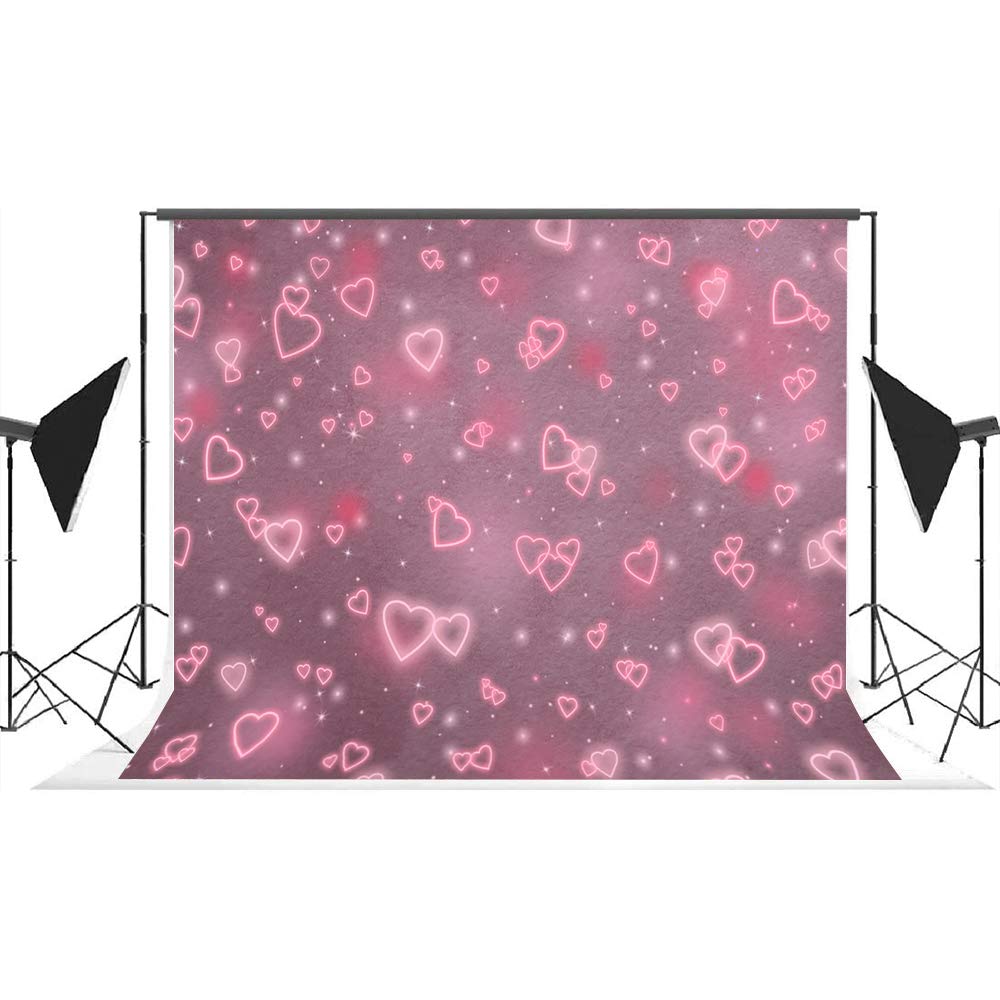 Buy Lofaris Pink Love Heart Early 2000s Backdrop 80s 90s Retro Kids ...