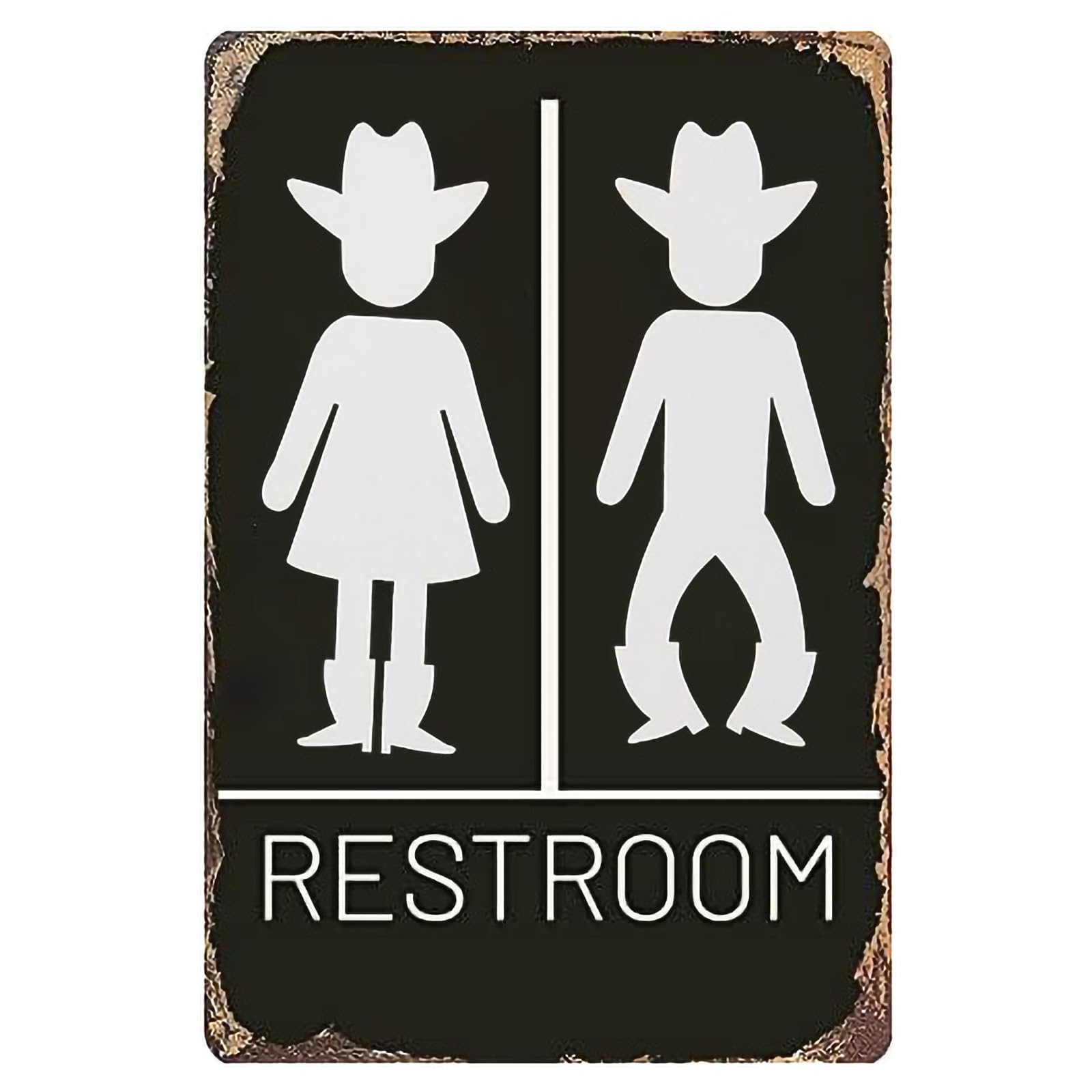 Amazon.com: Stmoau Vintage Metal Western Bathroom Decor Funny Toilet ...