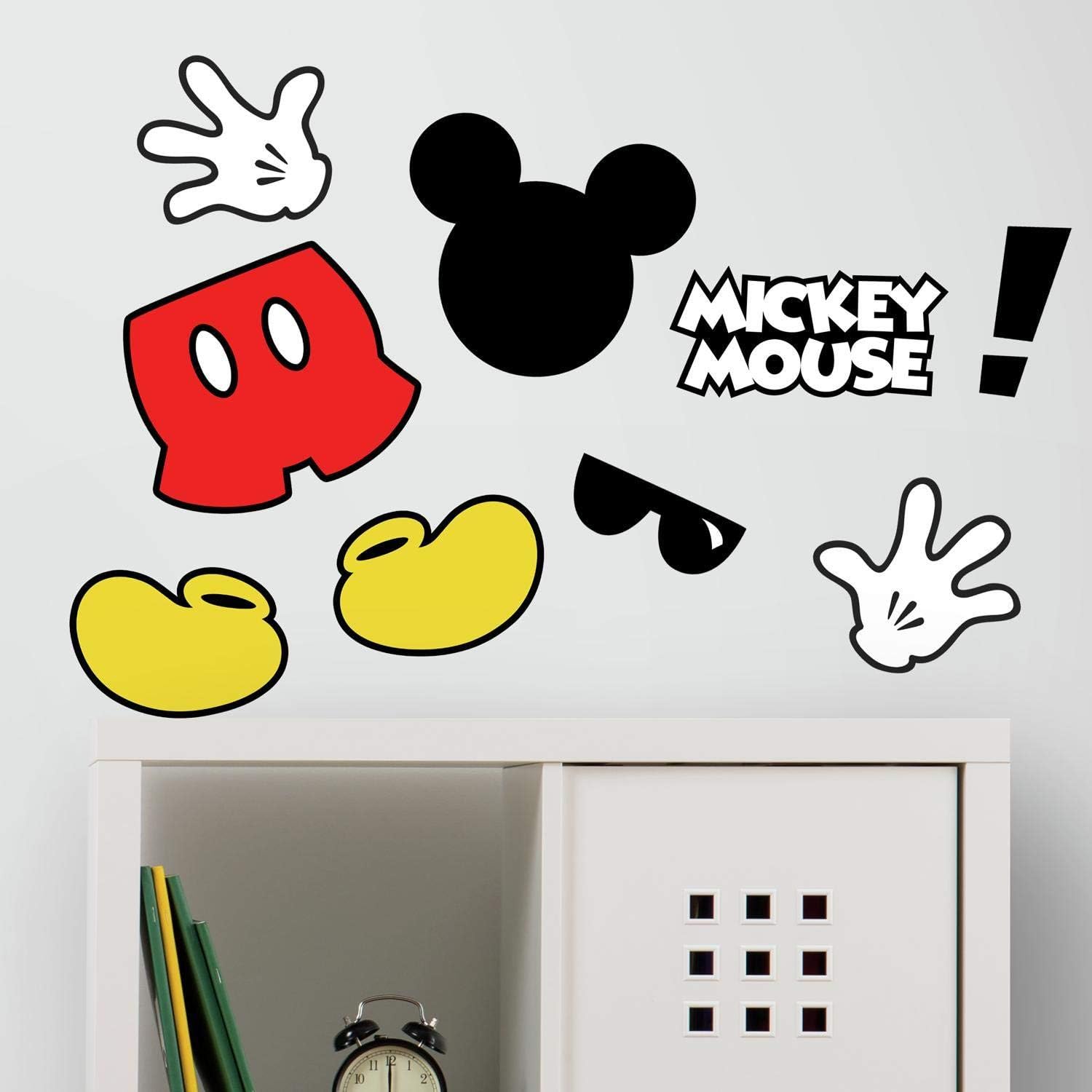 RoomMates Mickey Mouse Icons Peel And Stick Wall Decals With Flock ...