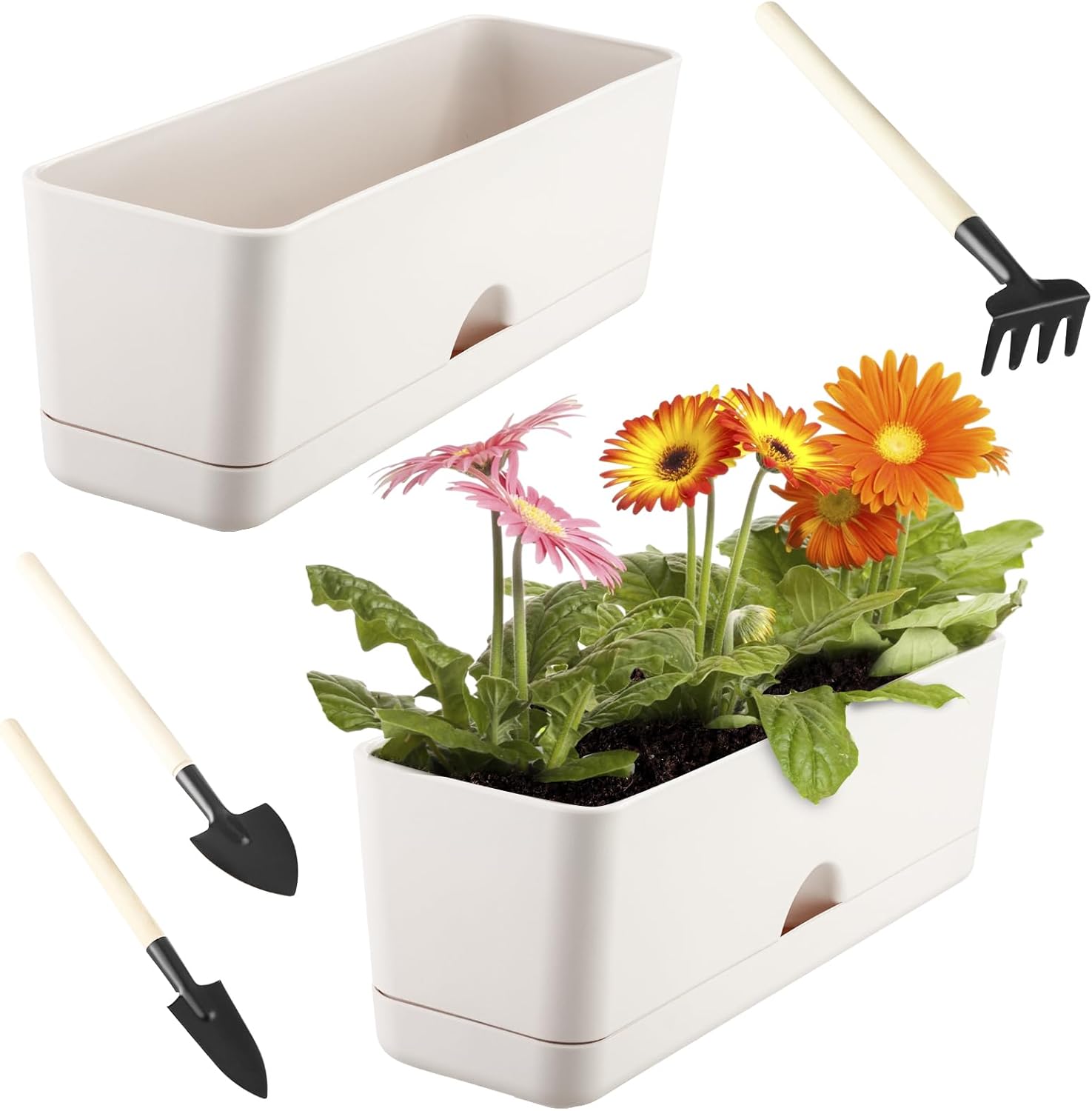 Amazon.com : lucpur 2-Pack Flower Pots Large Window Boxes Planters 16 ...