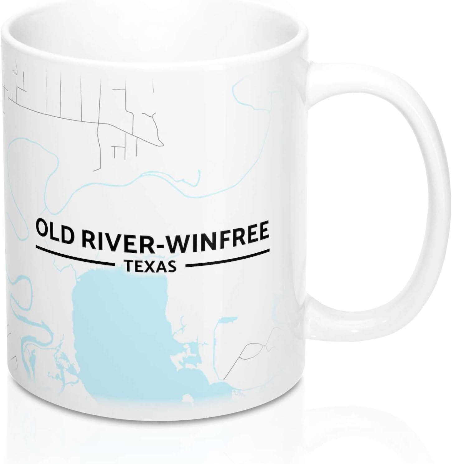 Amazon.com: Hometown Bias Old River-Winfree, Texas TX Map Mug (11 oz ...