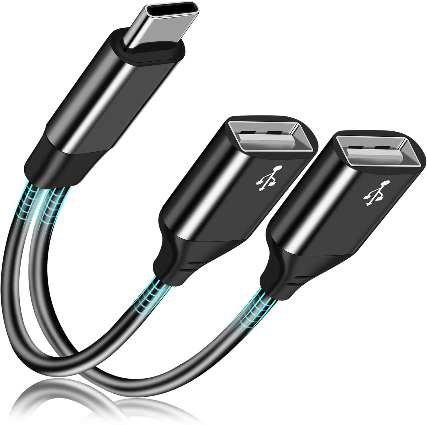 Amazon.com: USB C Male to Dual USB Female Cable Adapter, Type C to Dual ...