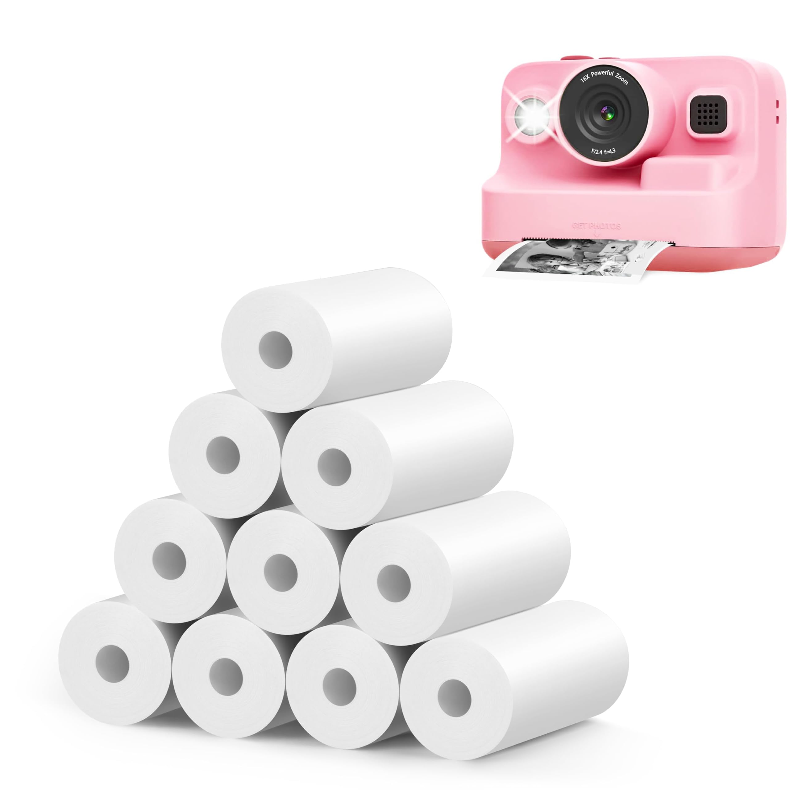 10 Rolls Instant Camera Refill Print Paper, HD Paper Camera, Print ...