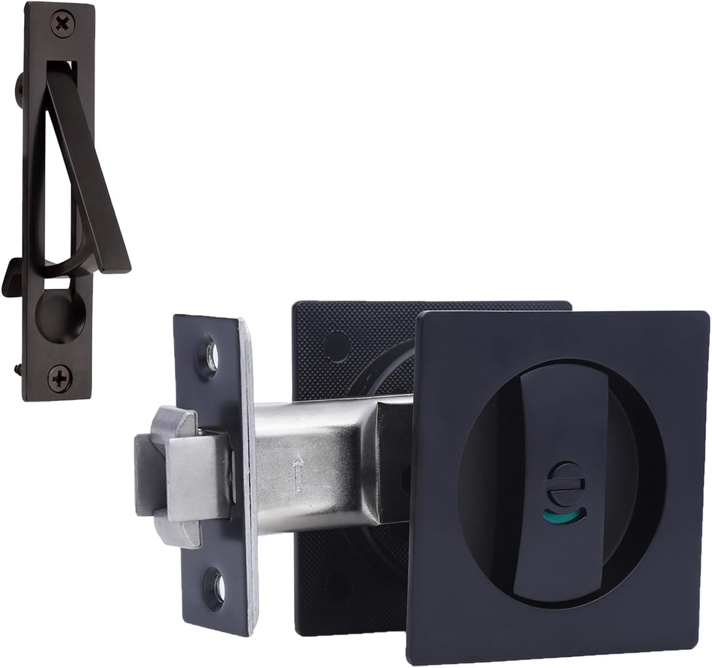 Delaney Hardware 370104 Black Contemporary Privacy Square Pocket Door ...