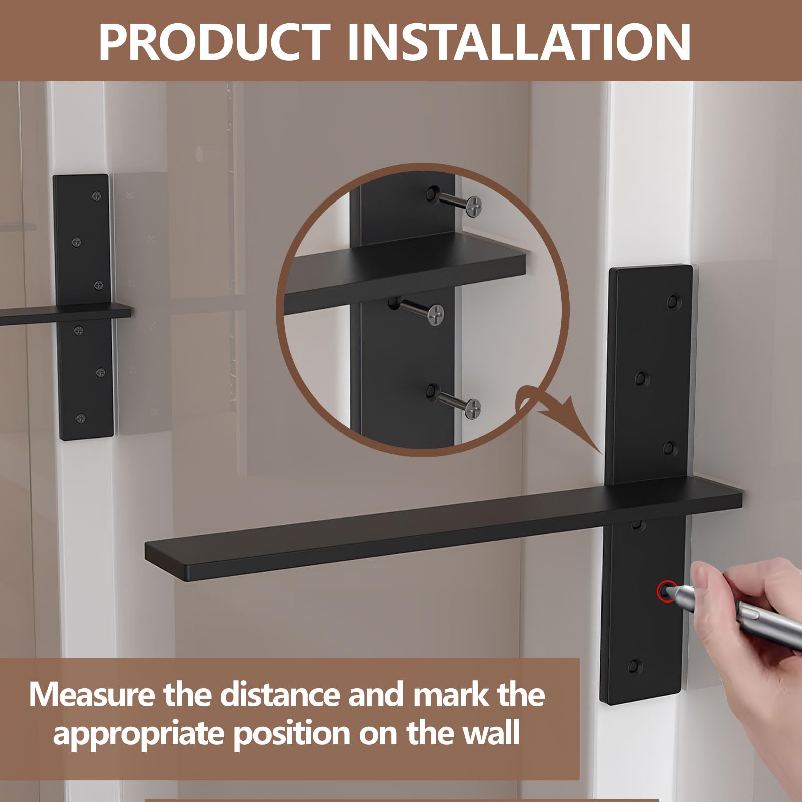 Snapklik.com : Free Hanging Shelf Bracket,2 Pack 14" Solid Heavy Duty ...