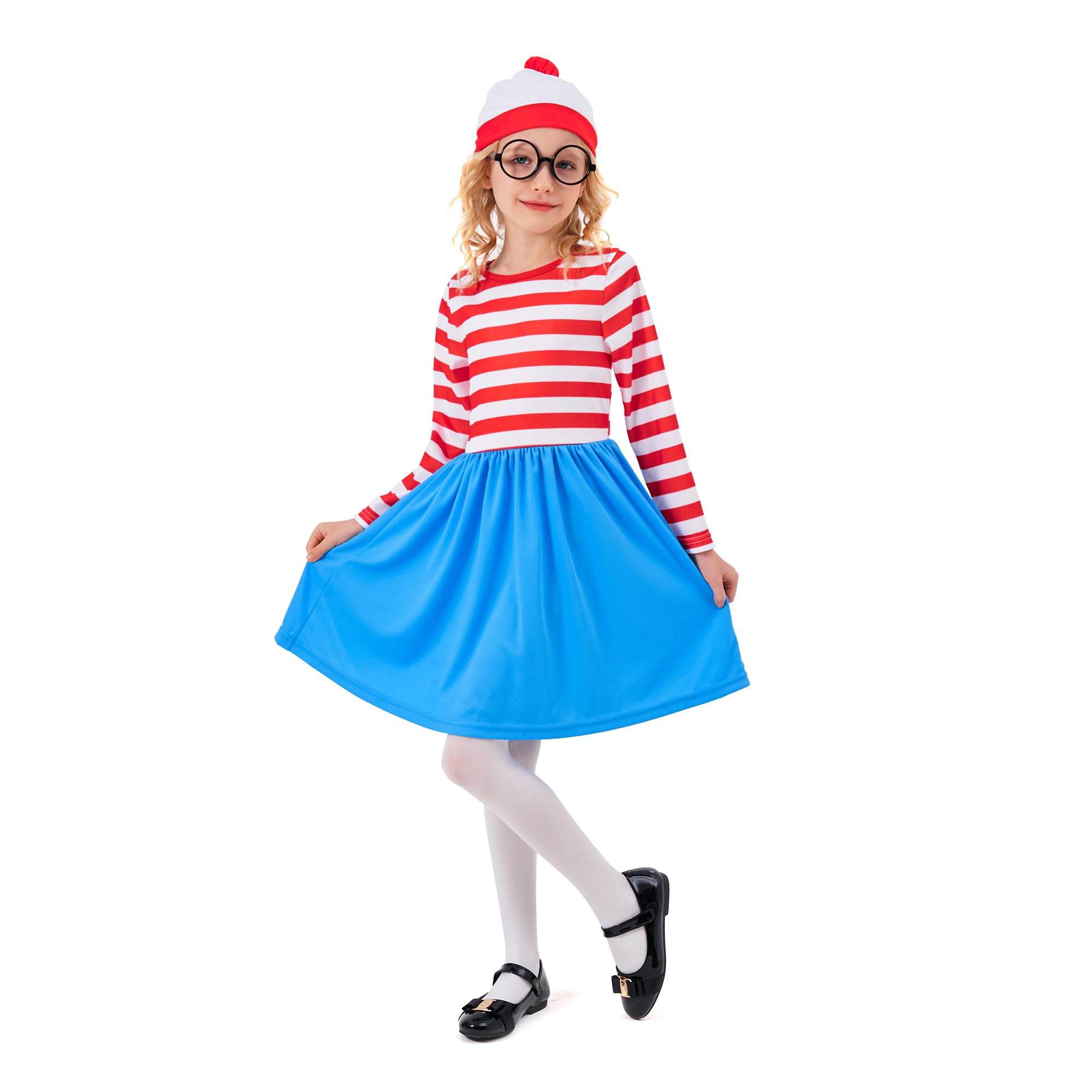 Buy CosExpress Wheres Wally Costume Kids World Book Day Costumes for ...