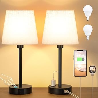 Amazon.com: Mini Bedside Lamps for Bedrooms Set of 2 - Nightstand ...