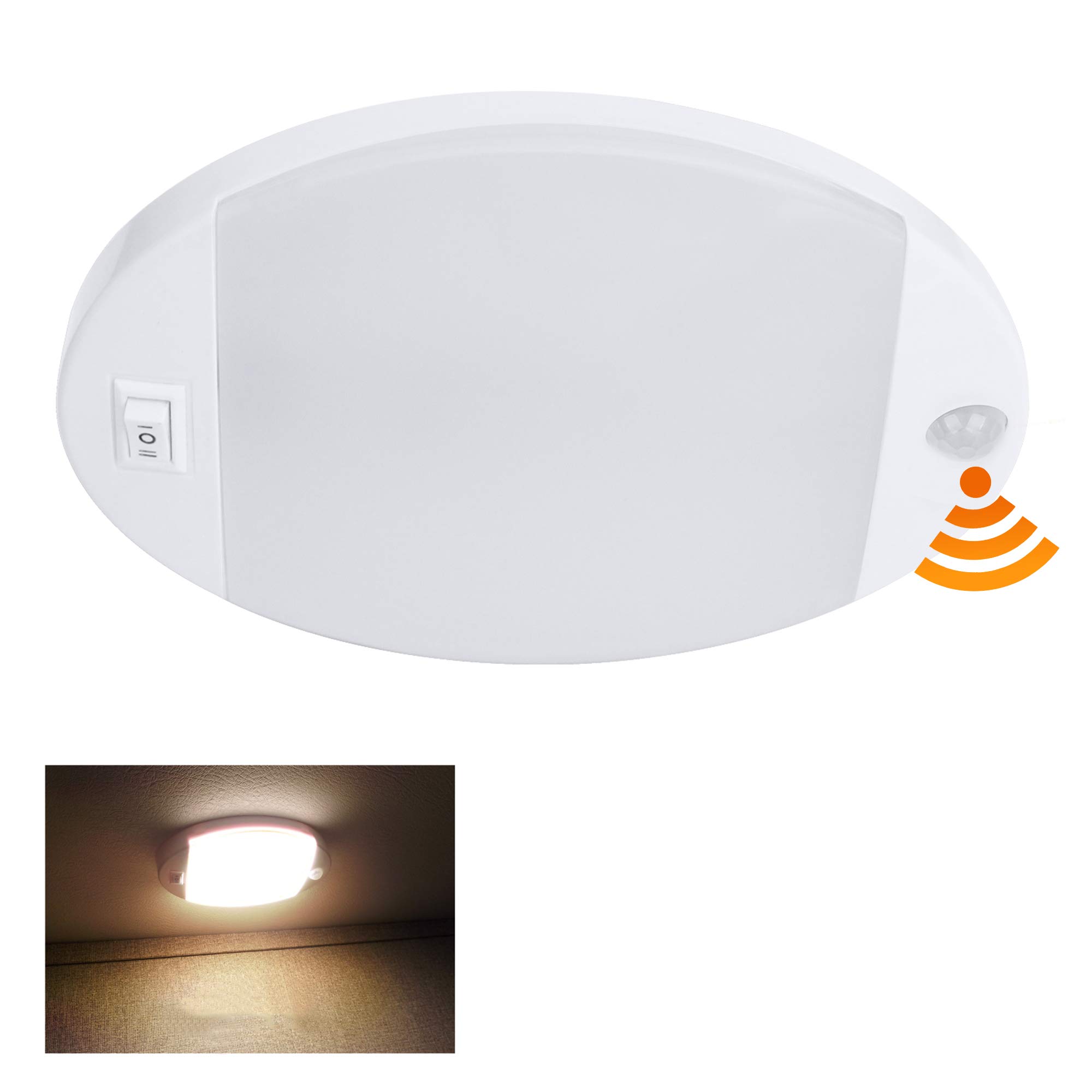 Buy Facon 12V RV Interior Ceiling Light with Switch and Motion Sensor ...