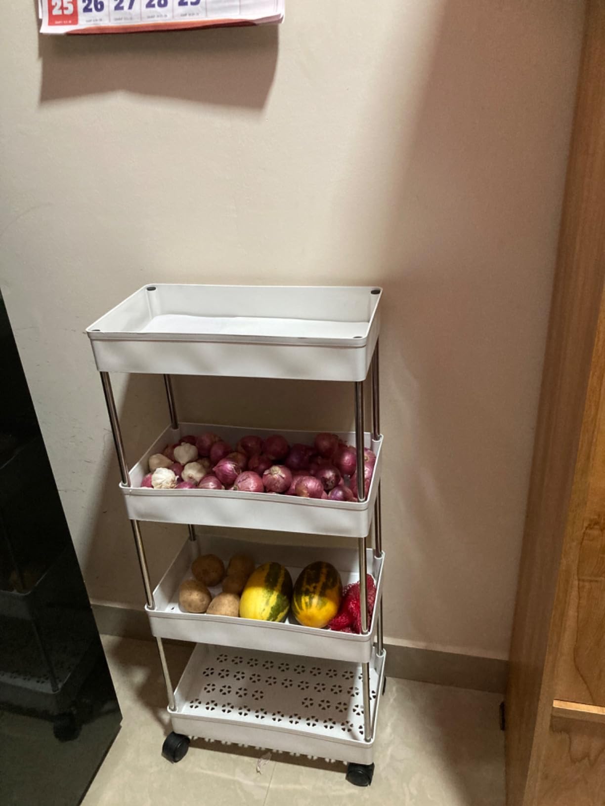 Prizam Plastic Kitchen Trolley (Pre-Assembled), White : Amazon.in: Home ...