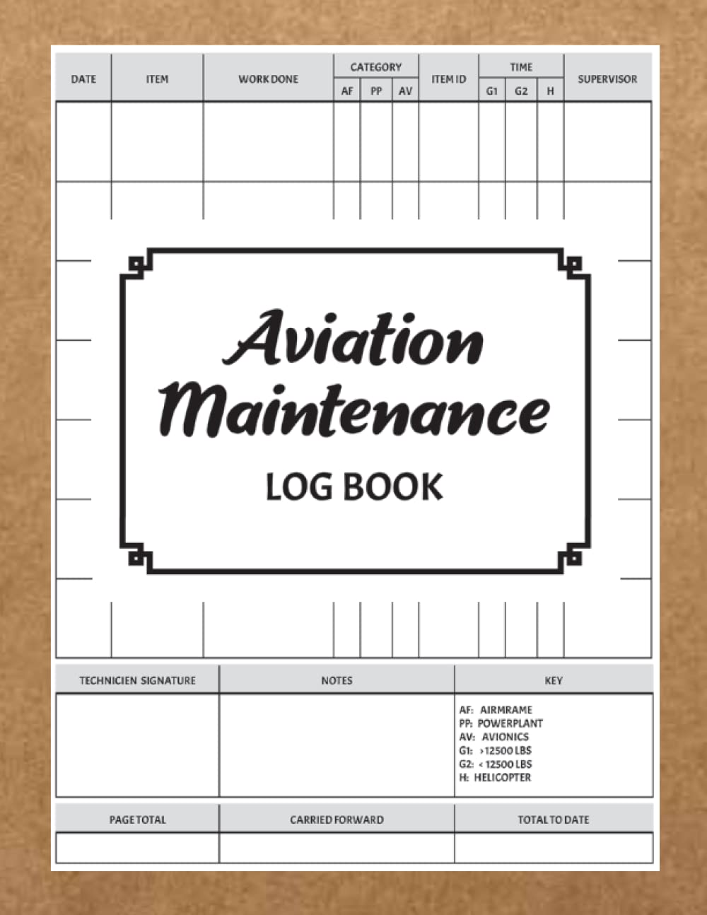 Aviation Maintenance Log Book: AMT Aircraft mechanic logbook for ...