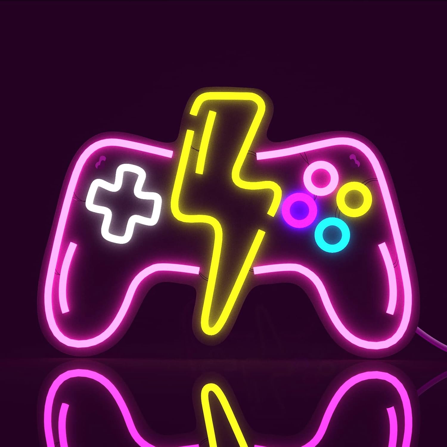 Game Shaped Neon Sign, LED Neon Lights for Gamer Room Wall Bedroom ...