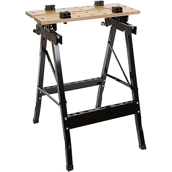 Wolf Craftsman's Folding Workbench with Hard Wearing MDF Top for Sawing ...