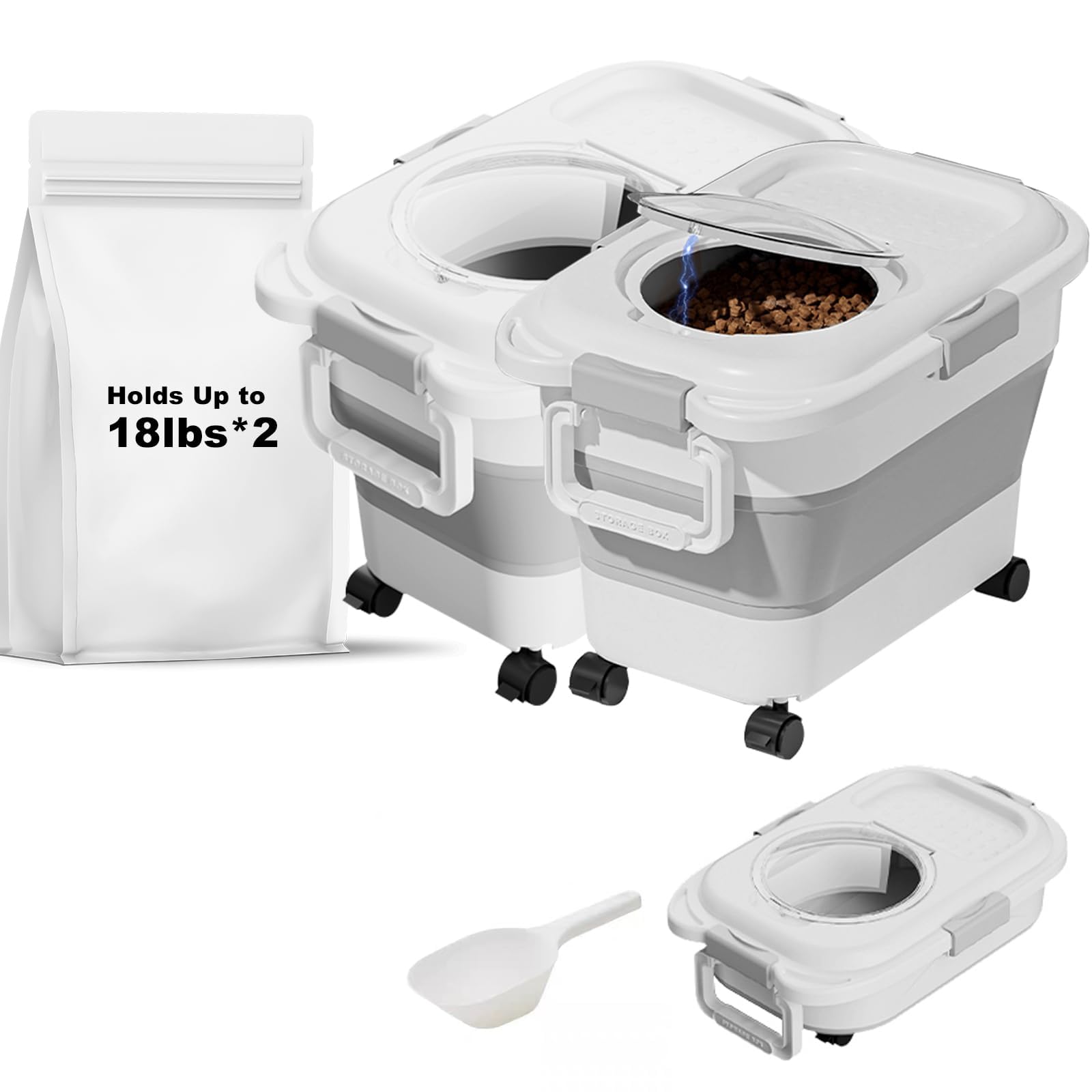 Amazon.com: 2PCS Dog Food Storage Container,Collapsible Dog Food ...