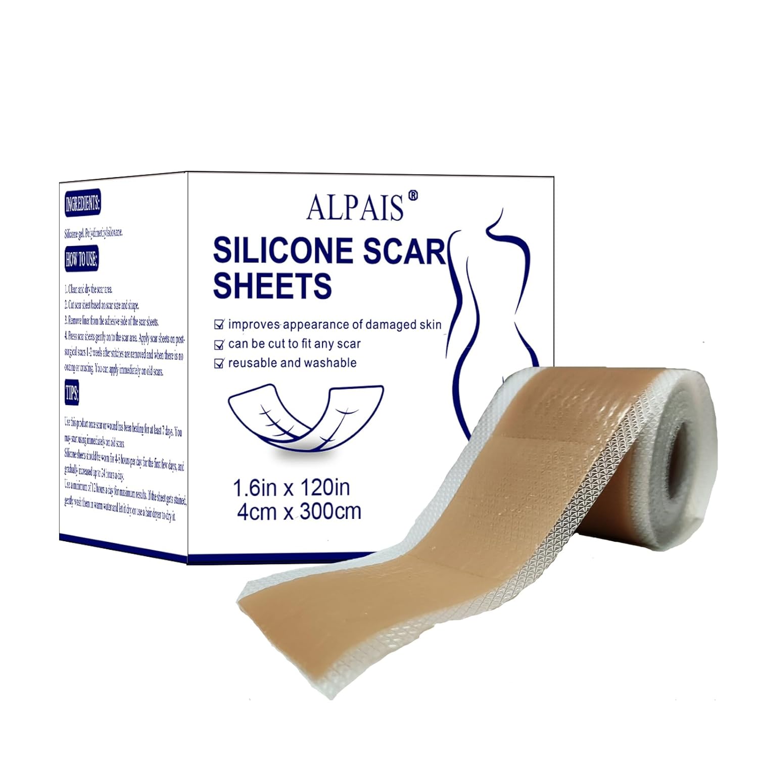 Amazon.com : Silicone Scar Tape Roll, Silicone Scar Sheets, Scar ...