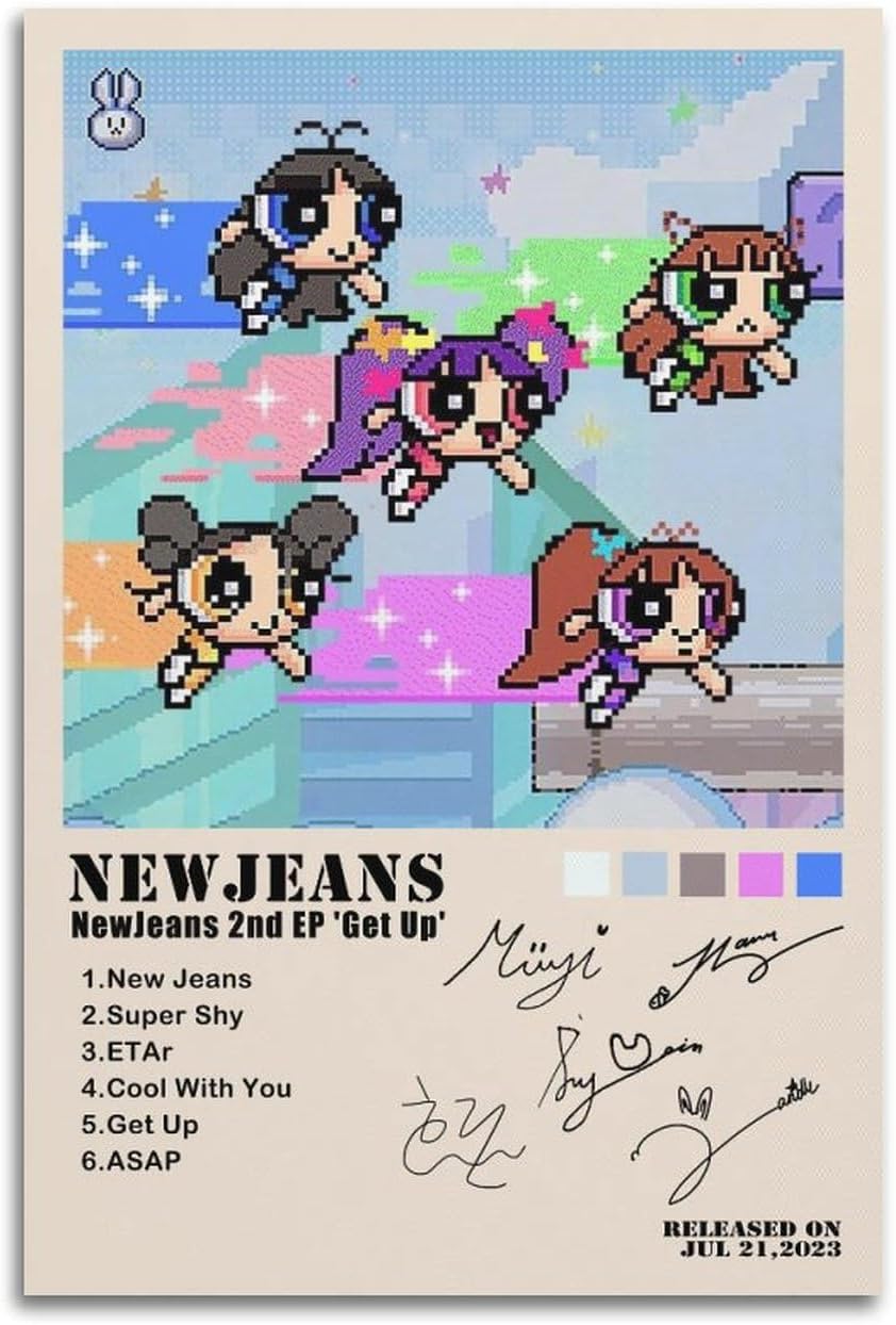 YNTNDYGV Newjeans 2nd EP 'Get Up' Signature Wall Art Poster, 16x24inch ...