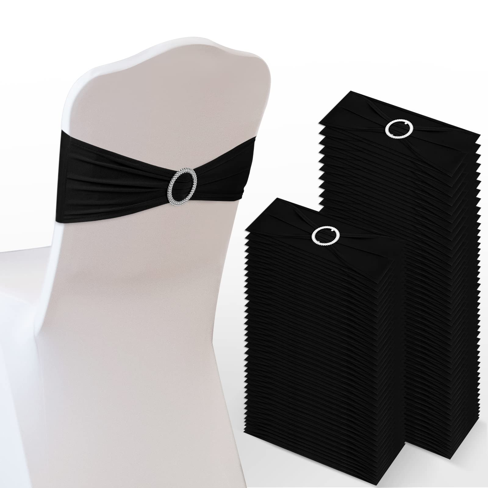 Amazon.com: Tudomro 80 Pcs Spandex Chair Sashes Bows Elastic Chair ...