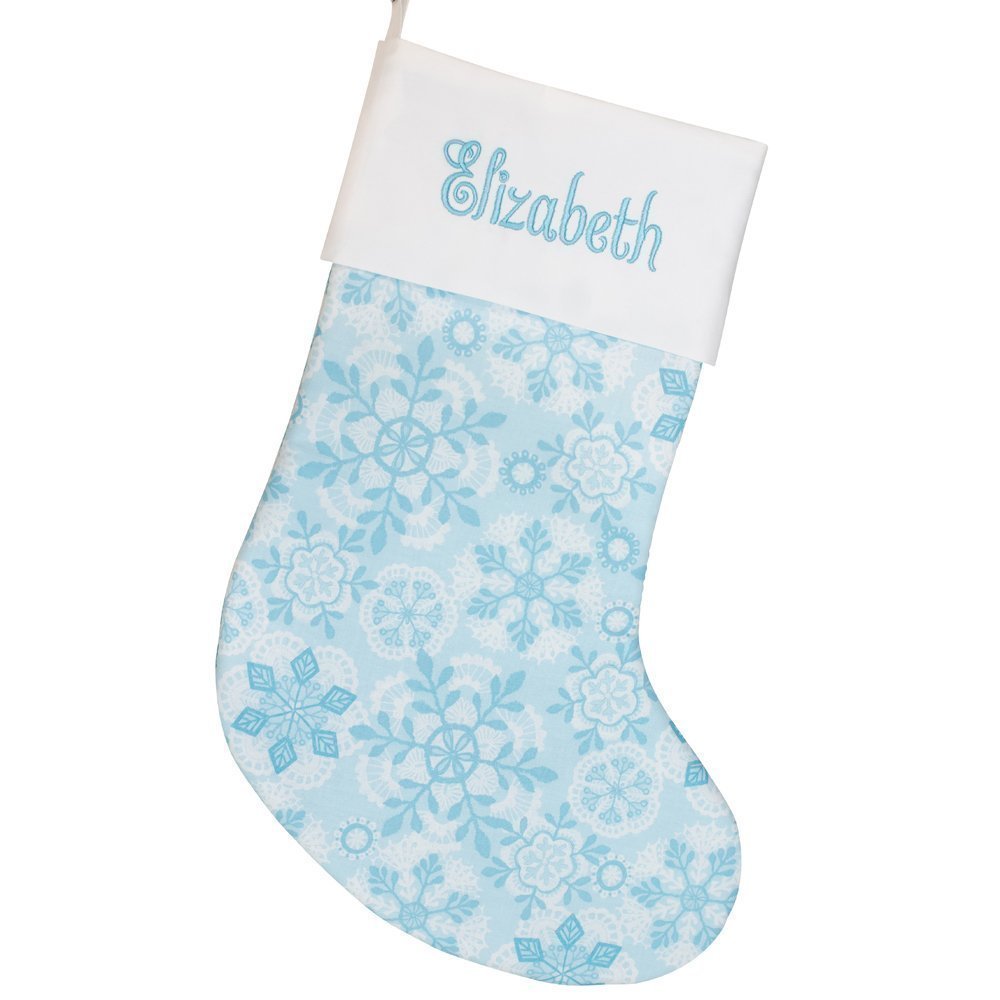 Amazon.com: Blue Snowflakes Christmas Stocking | Handmade ...