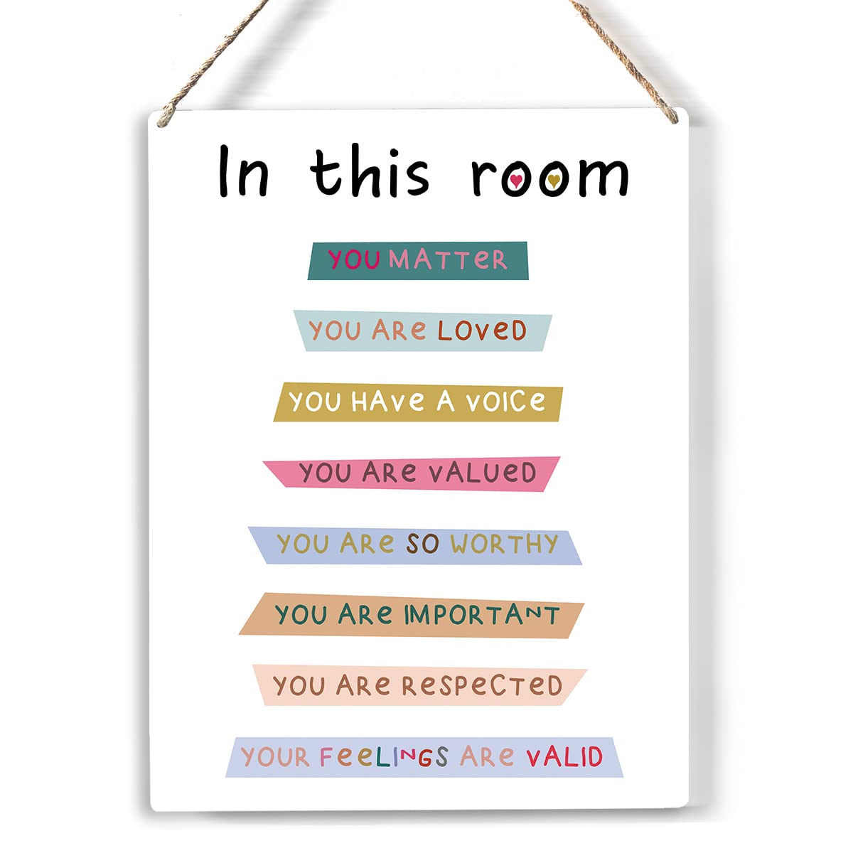 Amazon.com : Colorful in This Room You Matter Wood Sign Inspirational ...