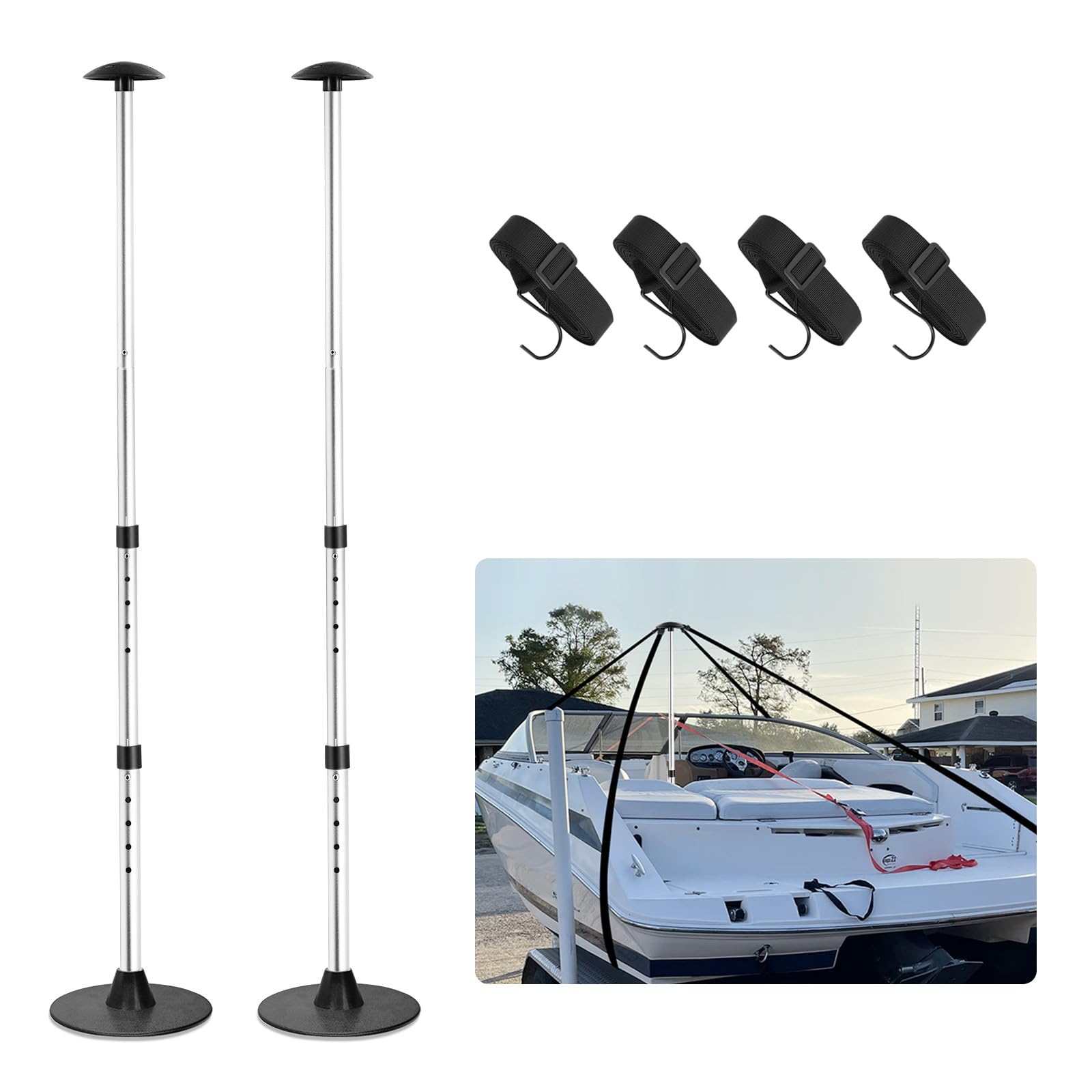 SAN LIKE Boat Cover Support Poles Adjustable Boat Cover Pole Support ...