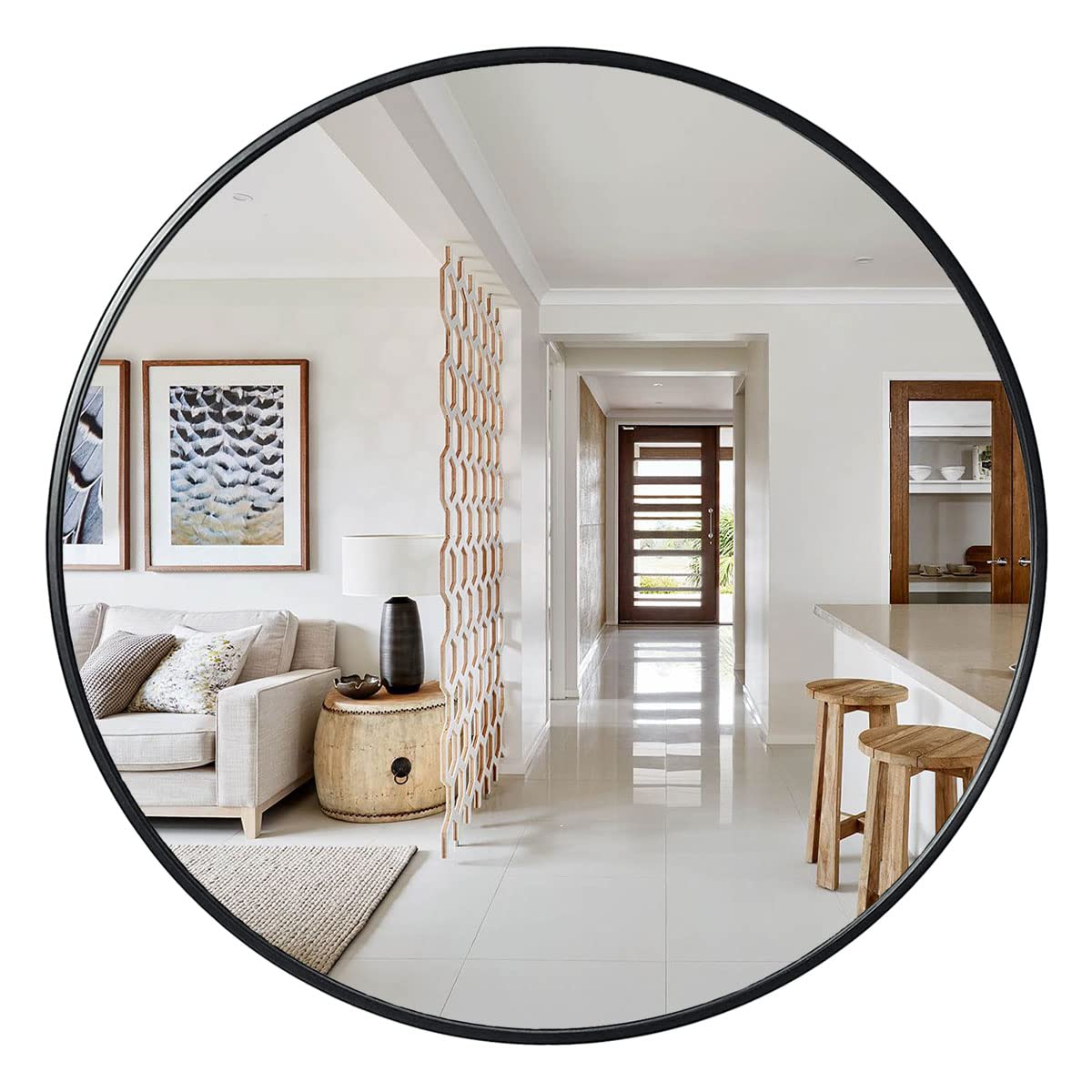 Amazon.com: Eruner Large Round Mirror 48 Inch Black Mirror for Wall ...