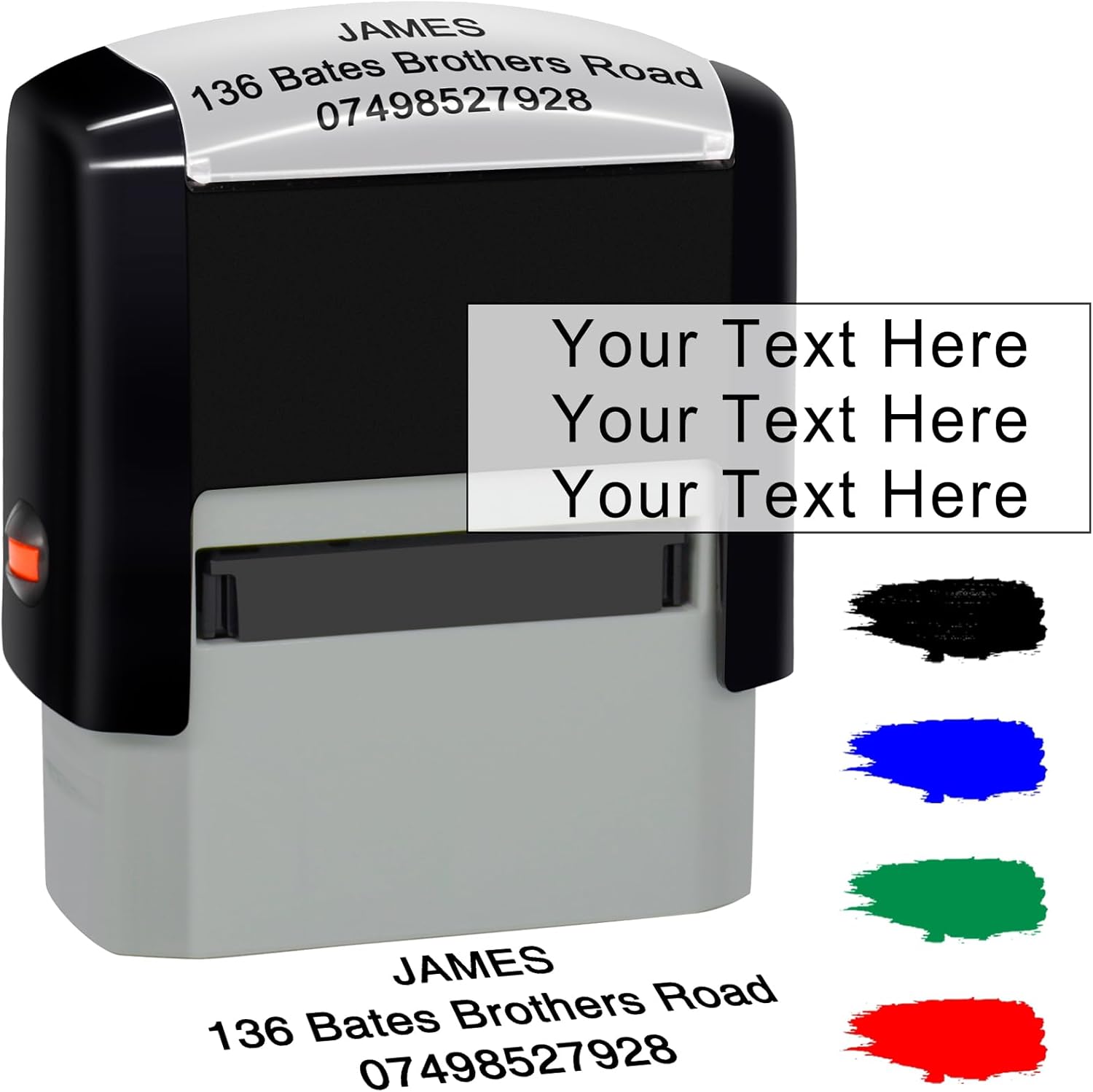 Personalized Stamp 38x14mm Custom Self-Inking Stamp Business Company ...