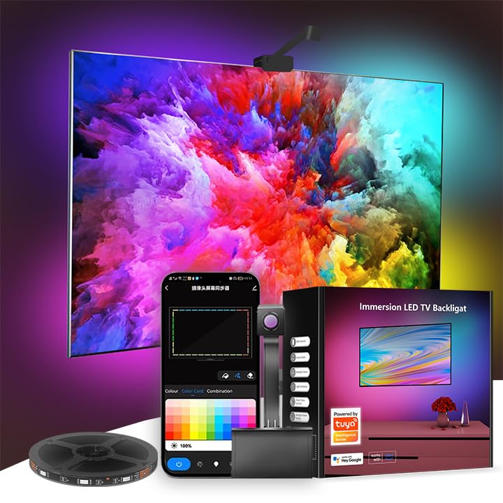 Amazon.com: Smart LED Backlight with Camera for 55-65” TVs | 12.5ft ...